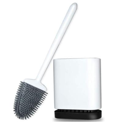 China UKAS Certified Flexible Silicone Toilet Cleaning Brush Set Deep Cleaning Polypropylene for sale