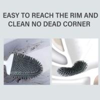 China UKAS Certified Flexible Silicone Toilet Cleaning Brush Set Deep Cleaning Polypropylene for sale