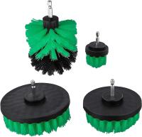 China Nylon Scrubber Drill Attachment Cleaning Brush 4pc Set Green Medium Bristle Stiffness - for 1/4in Power Drill for sale