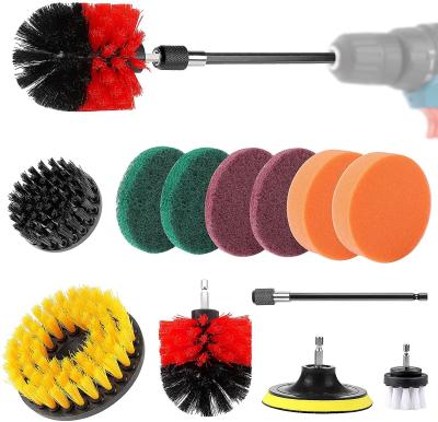 China 11pcs Nylon Drill Cleaning Brush Set 100mm Outside Diameter for sale