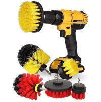 China 6pcs/set Drill Power Scrub Clean Brush For Leather Plastic Wooden Furniture Car Interiors Cleaning Power Scrub for sale