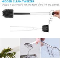 China 6.7*6.7*7.3 Toilet Brush Holder Set With Tweezers Cleaning 10.9 Ounces for sale