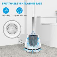 China 6.7*6.7*7.3 Toilet Brush Holder Set With Tweezers Cleaning 10.9 Ounces for sale
