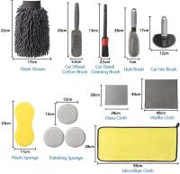 China 12pcs Car Cleaning Brush Set Wash Cleaning Tire Brush Set Gloves 22cm for sale