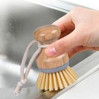 China ODM Bamboo Kitchen Scrub Brush Set Fiber Palm Bristles ISO9001 for sale