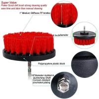 China Drill Cleaning Brush 5 Piece Scrub Brush Drill Attachment Shower Cleaner Bath Mat Shower Doors Glass Cleaner for sale