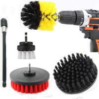 China Drill Cleaning Brush 5 Piece Scrub Brush Drill Attachment Shower Cleaner Bath Mat Shower Doors Glass Cleaner for sale