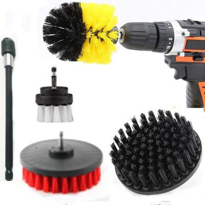 China Drill Cleaning Brush 5 Piece Scrub Brush Drill Attachment Shower Cleaner Bath Mat Shower Doors Glass Cleaner for sale