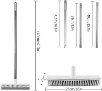 China 2 In 1 Stiff Bristle Floor Scrub Brush With Long Handle 15.7