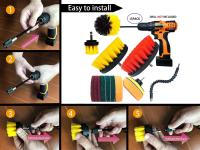 China 15Pcs Polypropylene Drill Brush Attachments Set Scrub Sponge Tube Grouting for sale