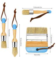 China 1.5in Chalk And Wax Paint Brushes Set 3pcs Wooden Handle DIY Painting for sale