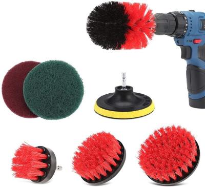 China 7pcs Drill Cleaning Brush Scouring Pad Attachments Medium Hard Bristles SGS for sale
