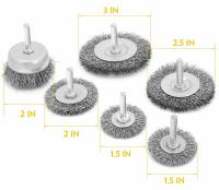 China Steel Wire 1.5in Wire Wheel Cup Brush For Drill 1/4In Round Shank for sale