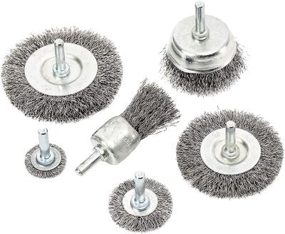 China 3 Inch Wire Wheel Brush Set 6pcs For Drill 4500rpm Coarse Type for sale