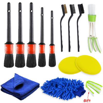 China 15cm Extension 5Pcs Car Cleaning Brush Kit Detailing Washing for sale
