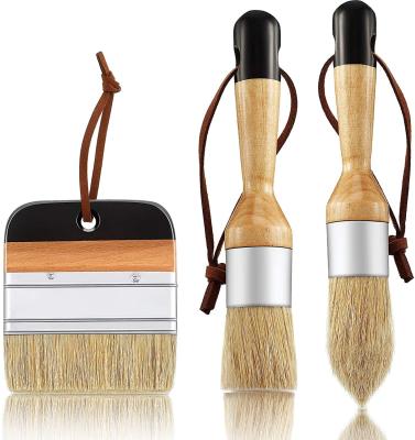 China Stencil 1in Natural Bristle Chalk Paint Brush Burlywood OEM for sale