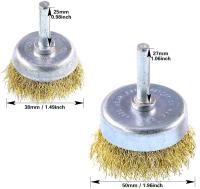 China 14 Ounces Brass Wire Wheel Brush Set 7pcs Cup Brush Coarse Grit for sale