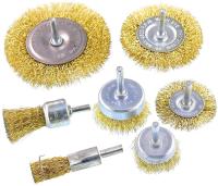 China 14 Ounces Brass Wire Wheel Brush Set 7pcs Cup Brush Coarse Grit for sale