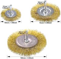 China 14 Ounces Brass Wire Wheel Brush Set 7pcs Cup Brush Coarse Grit for sale
