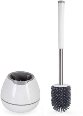 China 3.9*3.9*14.5 Silicone Toilet Cleaning Brush With Stand 0.3mm Filament Diameter for sale