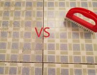 China 2.1in Red Joint Tile Scrub Brush ‎3.5inch Flat Shape Grout Cleaning for sale