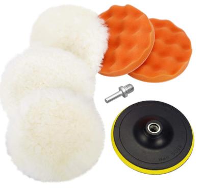 China 7pcs 150mm Drill Buffing Polishing Pads Set Wheel Foam Microfiber for sale