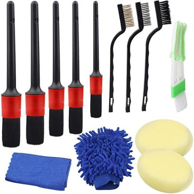 China Polypropylene Car Detailing Brush Set 5pcs For Interior And Exterior for sale