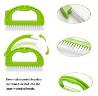 China 14cm Ergonomic Tile Scrubber Brush Set 6pcs With Nylon Bristle for sale