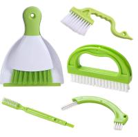 China 14cm Ergonomic Tile Scrubber Brush Set 6pcs With Nylon Bristle for sale