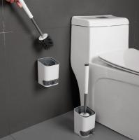 China 125*170 Bathroom Silicone Toilet Cleaning Brush Set Polypropylene 350g for sale