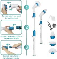 China 320 Rotate Cordless Spin Scrubber Brush 14W Output Power For Bathroom 2000mAh for sale