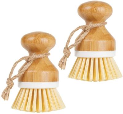 China 7.5*6.75*2.5 Sturdy Bristle Palm Scrub Brush Round Bamboo OEM for sale
