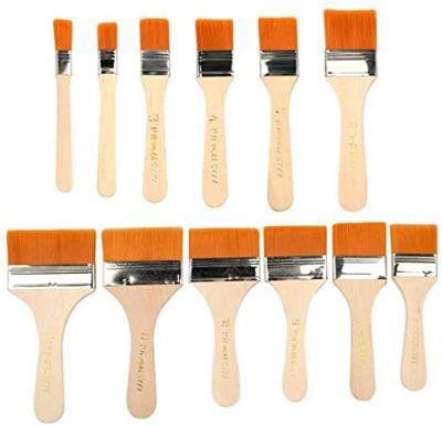 China 2.5cm Watercolour Nylon Flat Paint Brush Set ODM Oil Painting 0.98in for sale