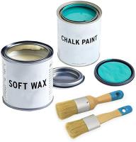 China Hog Bristle 1.2inch Wood Wax Paint Brush For Furniture 5.7in Long for sale