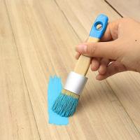 China Hog Bristle 1.2inch Wood Wax Paint Brush For Furniture 5.7in Long for sale