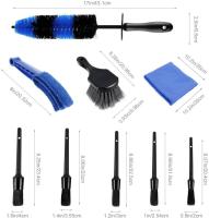 China 9Pcs Car Wheel Cleaning Brush Set 700g Detailing Cleaning for sale