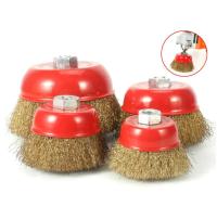 China 75mm Drill Wire Stainless Steel Cup Brush M14 Thread Metal Polishing for sale