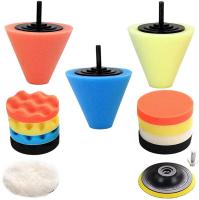 China 2.5cm Thick Drill Buffing Polishing Pads Wheel 14Pcs Car Buffer Kit for sale
