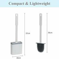 China TPR Flat Silicone Toilet Brush Wall Mounted With Holder 37.5*10.5*5 for sale