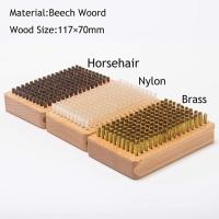 China 12*7*3cm Ski Snowboard Waxing Brush With Nature Beech 72*102mm ISO9001 for sale