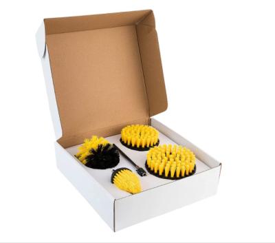 China Angled Corner Drill Scrub Brush Attachment 4Pcs 20mm Medium Bristle for sale