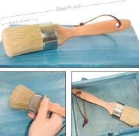 China Natural Bristles Chalk And Wax Paint Brush 2 In 1 Round Painting Tool for sale