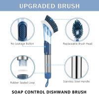 China PP Soap Dispensing Dish Brush With 4 Replacement Heads for sale
