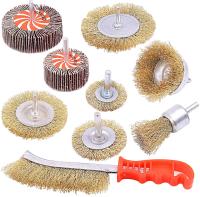 China Brass Coated Wire Wheel Brush 9pcs Brass Plating Filament for sale