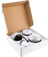 China Medium Bristle Drill Scrub Brush Attachment 4Pc Medium Bristle Angled Corner for sale
