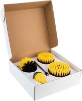 China Medium Bristle Drill Scrub Brush Attachment 4Pc Medium Bristle Angled Corner for sale
