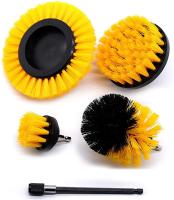 China Yellow 5 Piece Power Scrubber Cleaning Kit With PP Bristle for sale