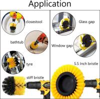 China Yellow 5 Piece Power Scrubber Cleaning Kit With PP Bristle for sale