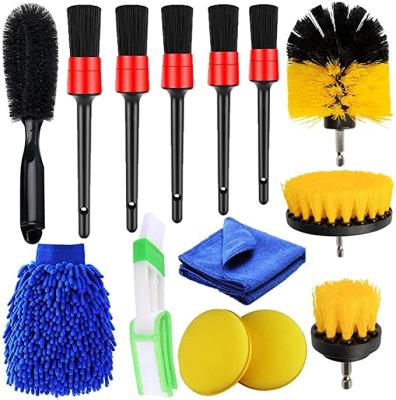 China PP Car Cleaning Brush Kit 14pcs For Detailing Washing for sale