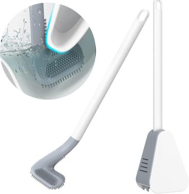 China PP Filament Golf Toilet Brush Silicone Long Handled White for sale
